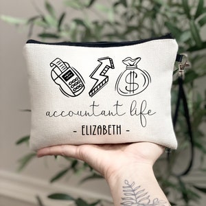 Accountant Life Makeup Bag, Personalized Accountant Zipper Pouch ...