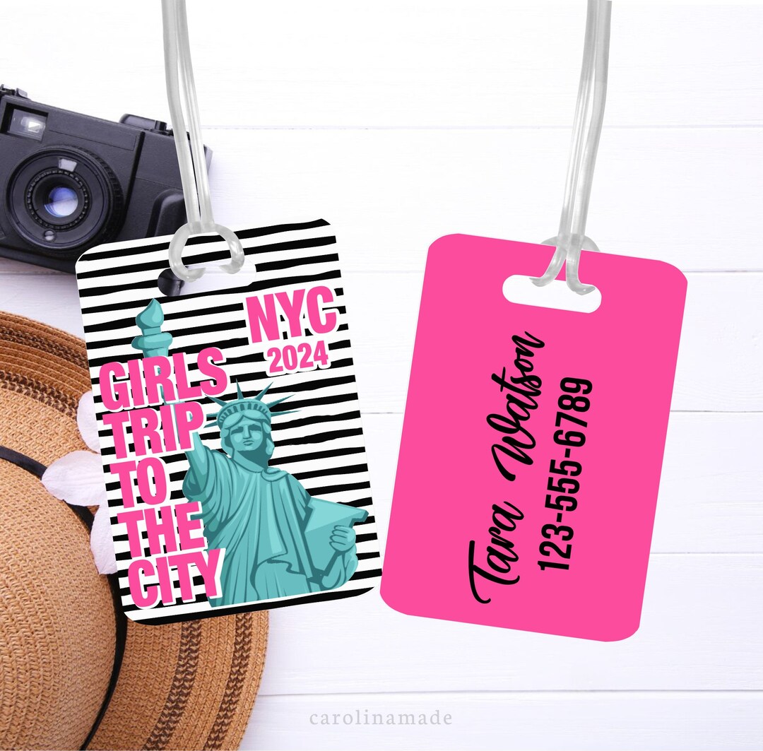 New York Luggage Tag, Girls Trip NYC Travel Accessories, Personalized ...