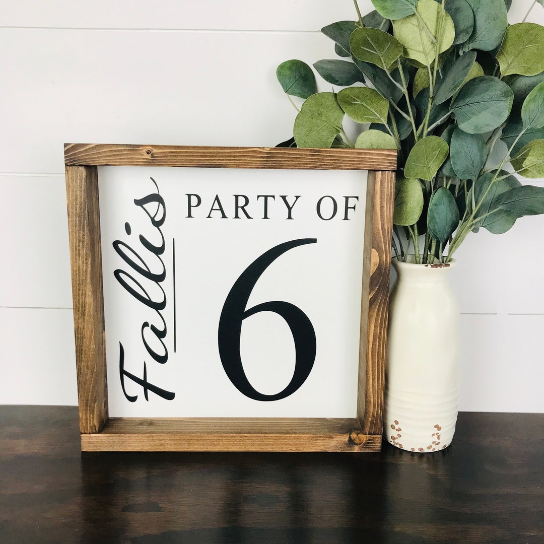 Party of Family Sign | Custom Family Name Sign | Family Number Sign ...