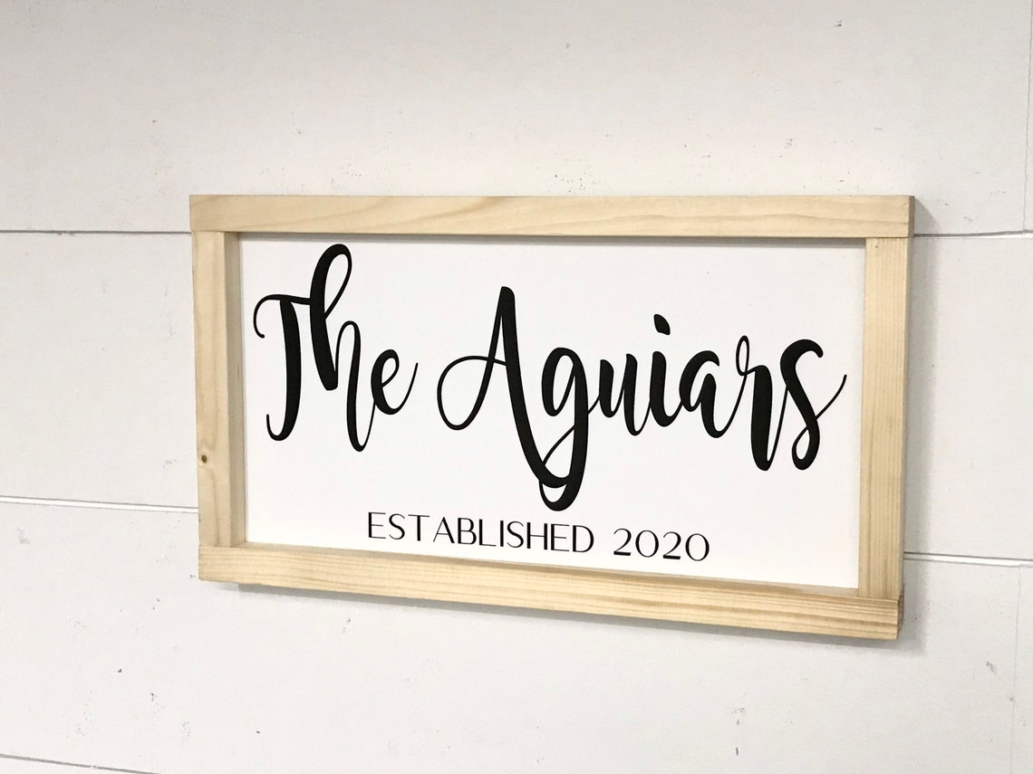 Family Last Name Established Date Sign Personalized Small | Etsy