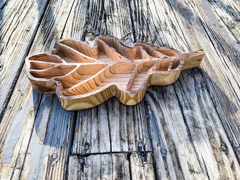 Oak Leaf Tray - Solid Wood - 17" X 8" - Customizable for Essential Oil ...