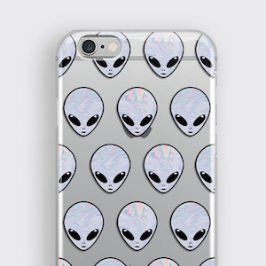 Clear Alien iPhone Case - Space Lover Gift With Holographic UFO Design ...