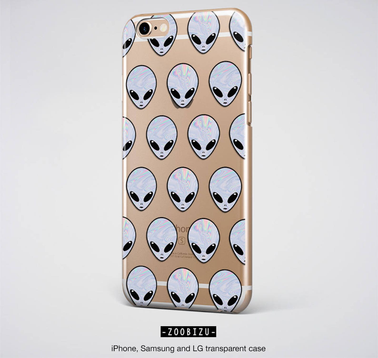 Clear Alien iPhone Case Space Lover Gift With Holographic UFO Design ...