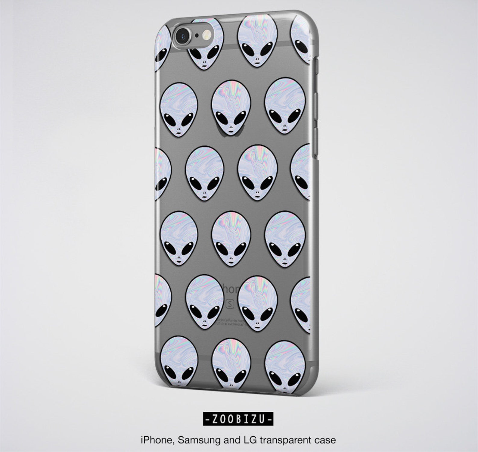 Clear Alien iPhone Case Space Lover Gift With Holographic UFO Design ...