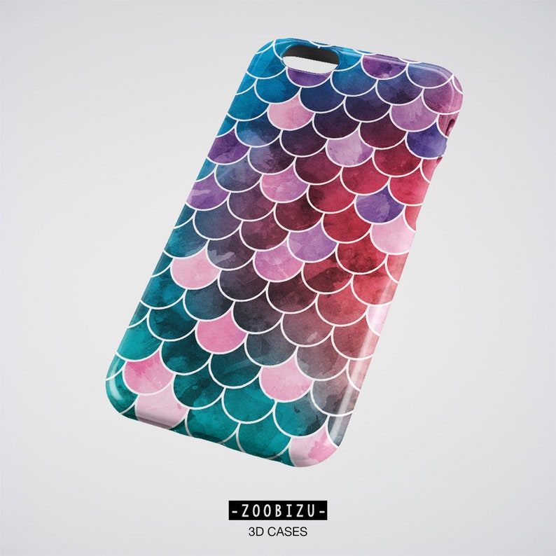 Purple Mermaid iPhone 7 Case Watercolor Samsung Case Mermaid | Etsy