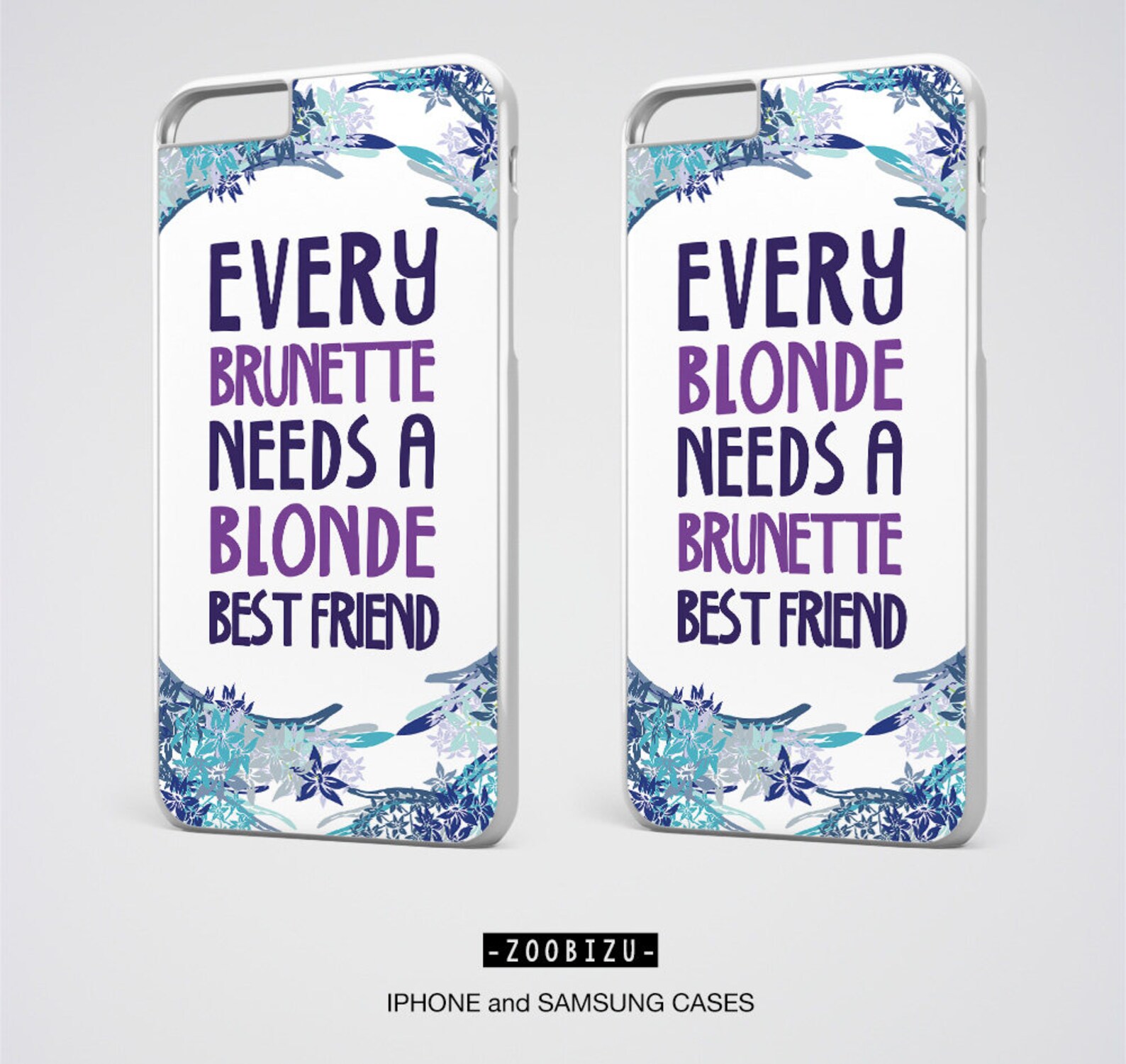 Best Friend Phone Case Blonde Brunette Gift BFF Gift case | Etsy