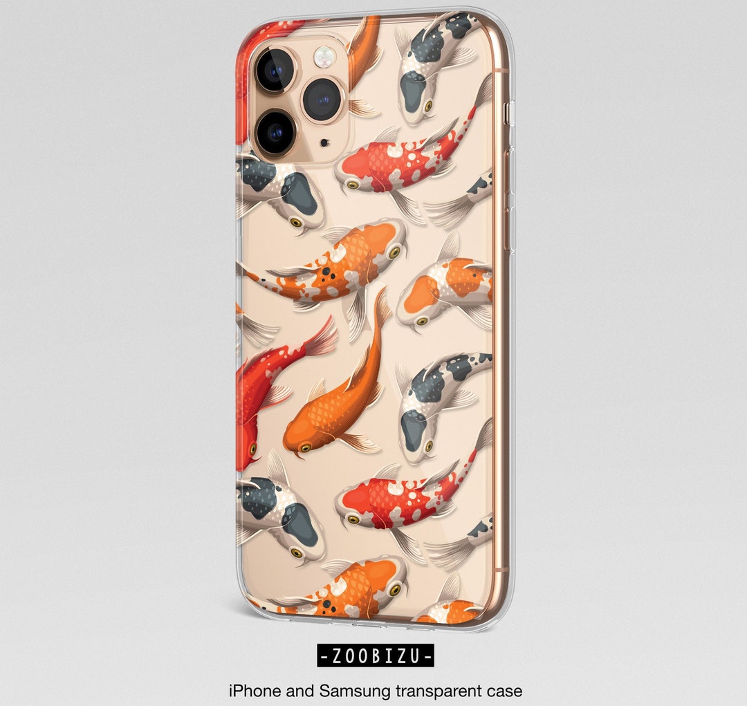 Koi Fish iPhone 15 Pro Max Cover, Japanese Fishes Transparent Phone ...