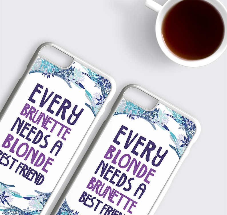Best Friend Phone Case Blonde Brunette Gift BFF Gift Case - Etsy