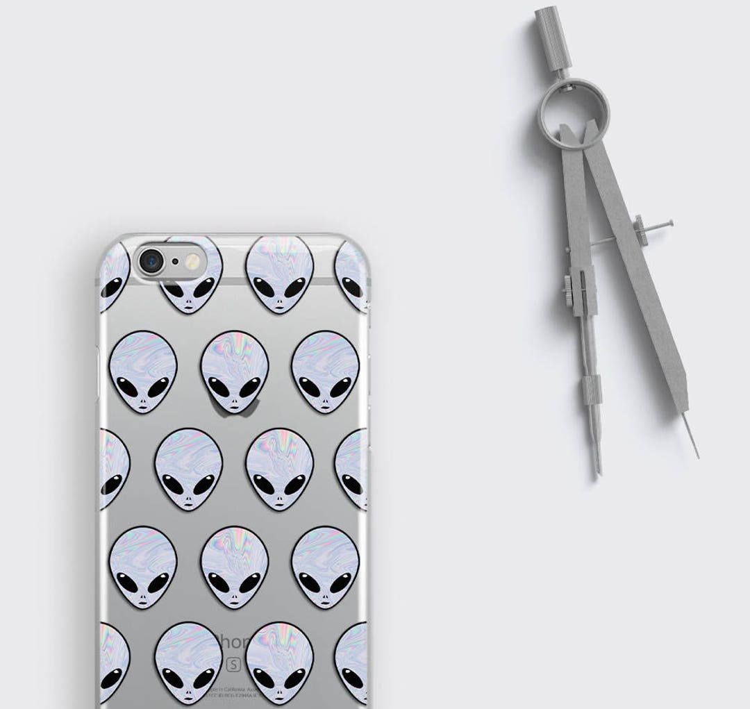 Clear Alien iPhone Case - Space Lover Gift With Holographic UFO Design ...