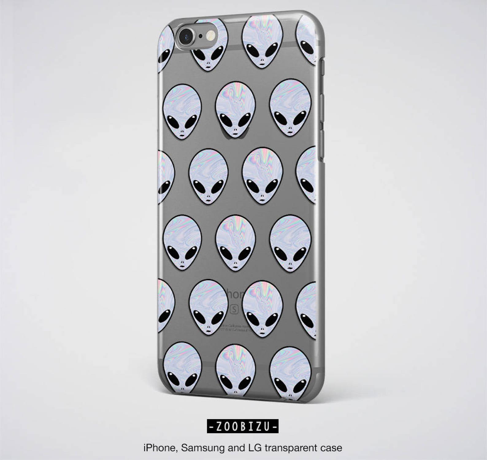 Clear Alien Iphone Case Space Lover Gift With Holographic - Etsy