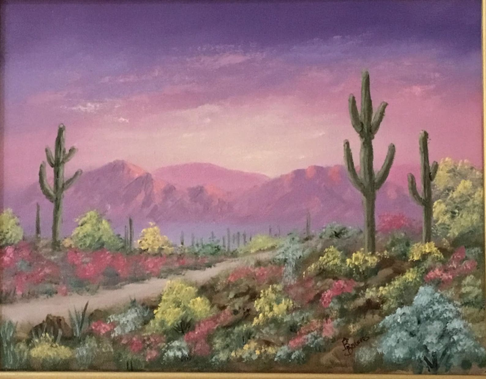 Arizona Desert Southwest Landscape Original Oil Painting 11"x14" Framed ...