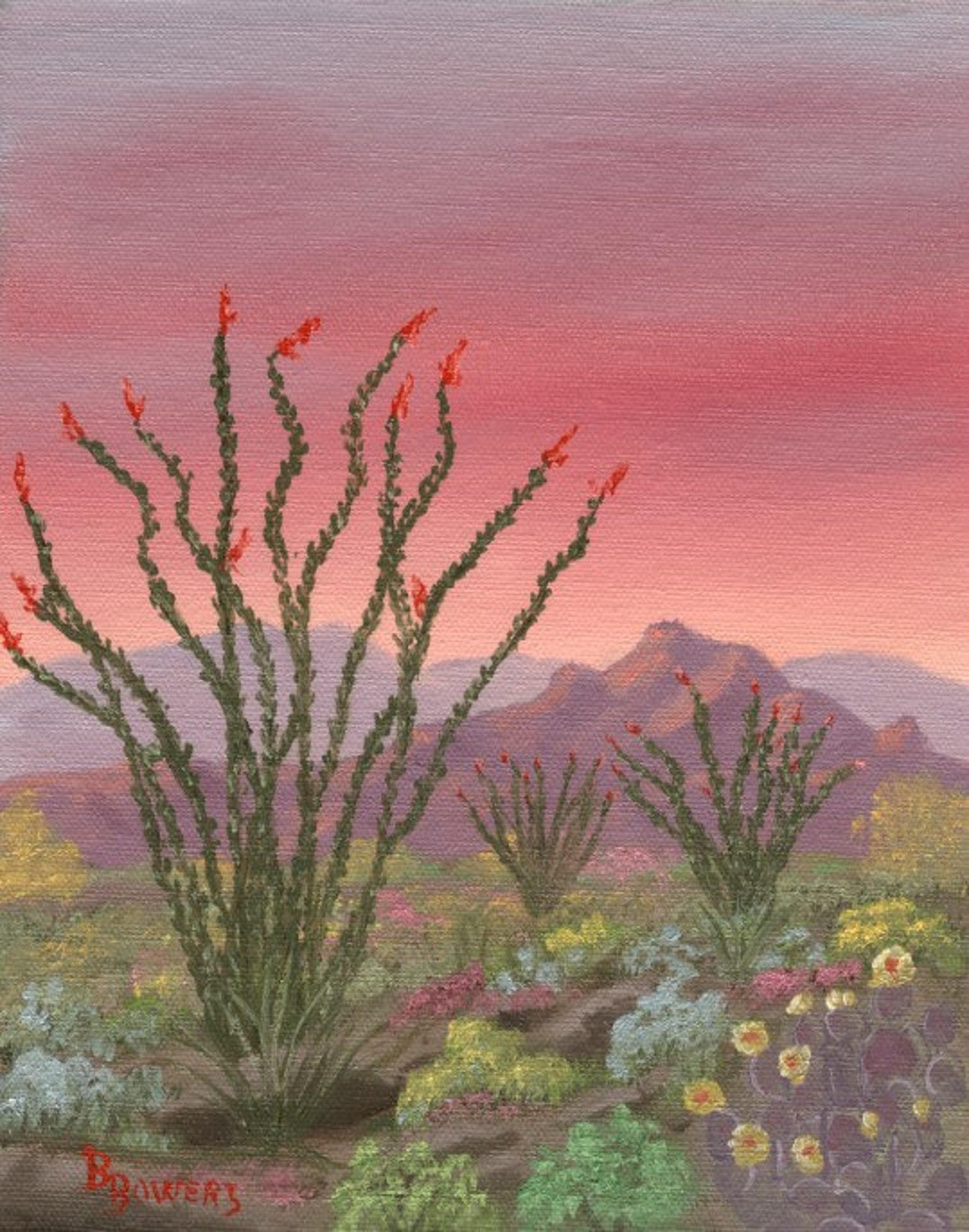 Desert sunsets,Southwest Paintings, Arizona Landscapes by Brenda Bowers