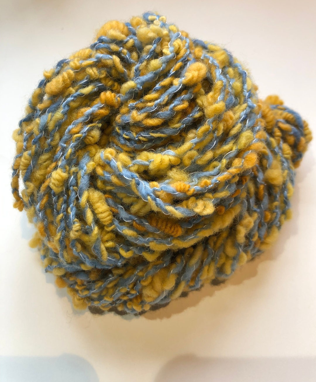 Hand Spun 3 Ply Spiral Wrapped Boucle Style Yarn-dk/lt.worsted Weight ...