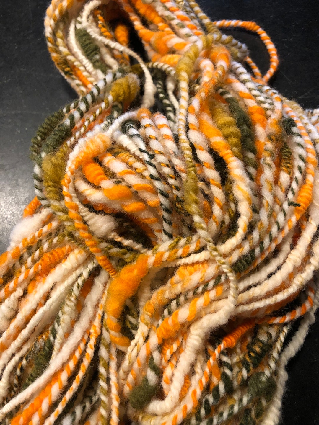 Hand Spun Coiled Yarn With Knops-bulky Weight -art Yarn - Etsy