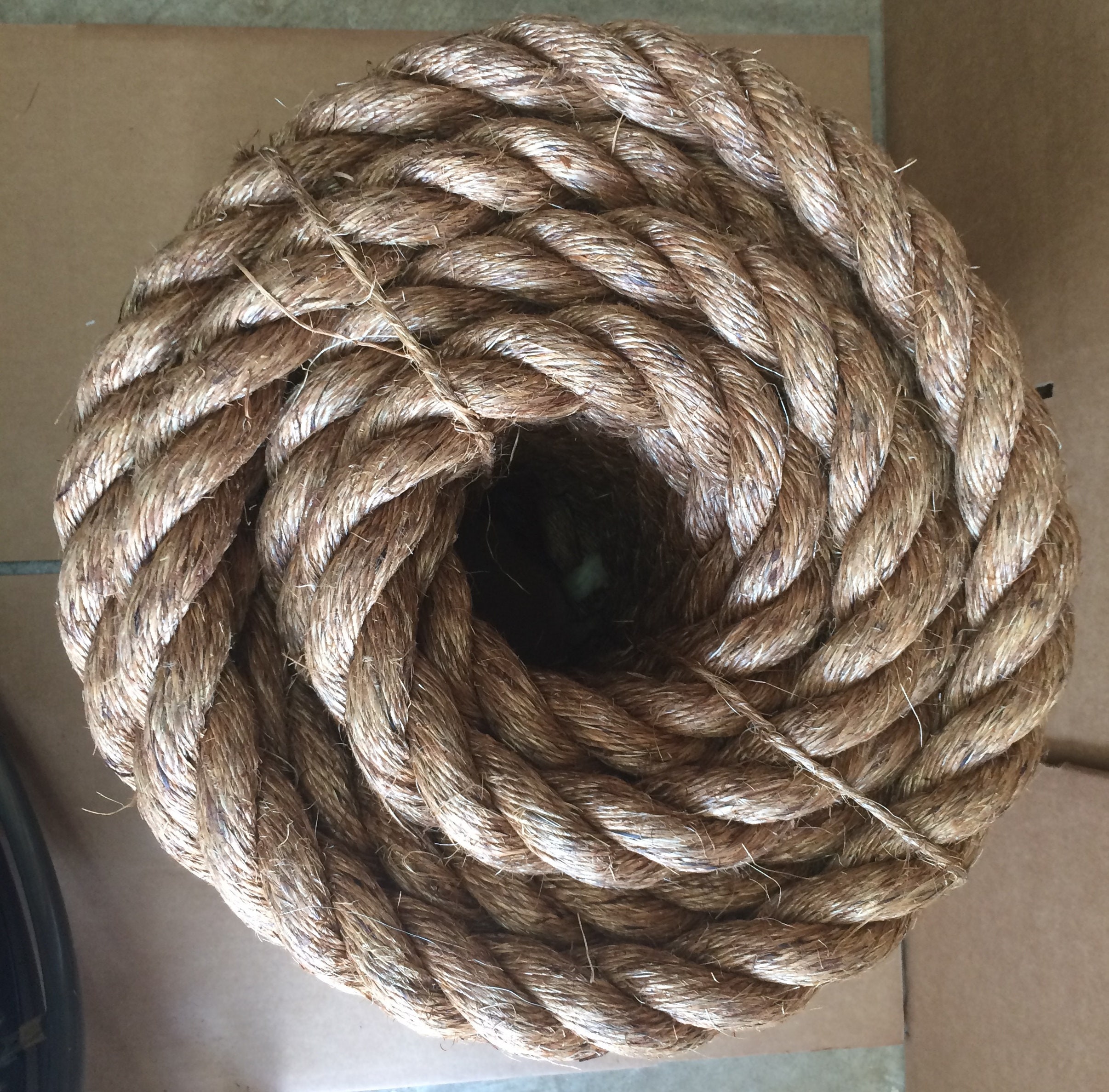 1.5" X 100' TREATED MANILA ROPE Docks Tree Work Dock Farm Nautical ...
