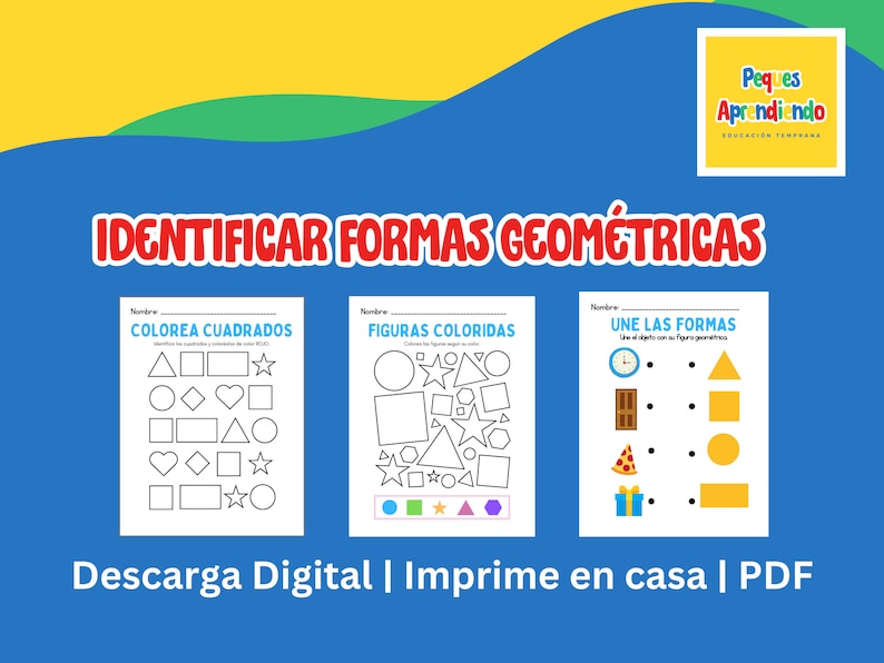 Identificar Formas Geométricas Para Niños De 3-5 Años, 12 Hojas De ...