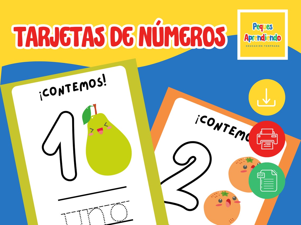 Tarjetas De Números Del 1-10 En ESPAÑOL Con El Trazo De Cada Número Y ...