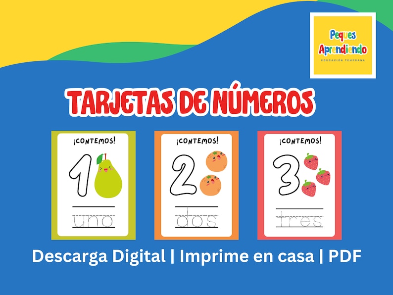 Tarjetas De Números Del 1-10 En ESPAÑOL Con El Trazo De Cada Número Y ...