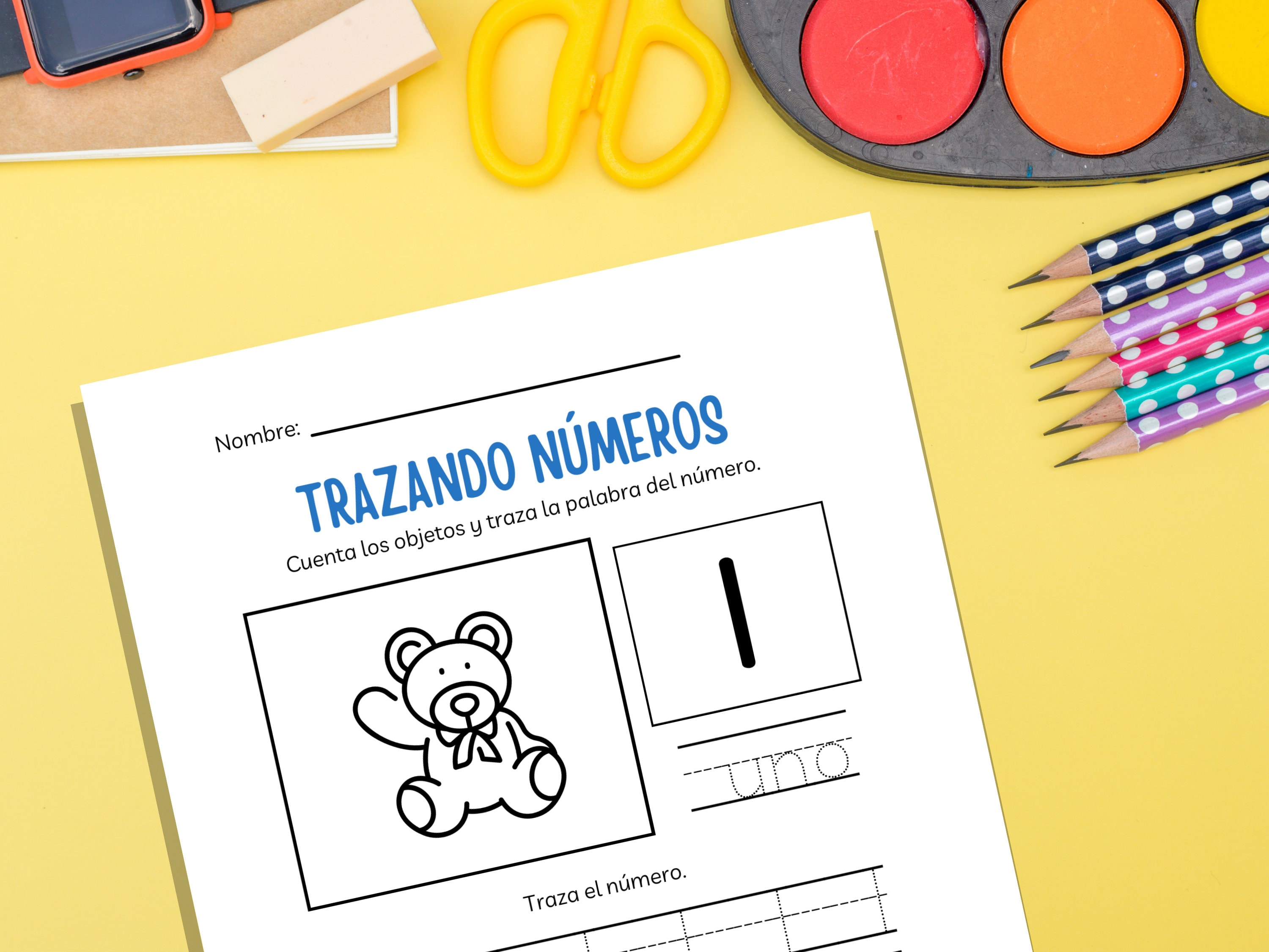 Trazo de Números del 1-20 para niños de Preescolar, EN ESPAÑOL, 20 ...
