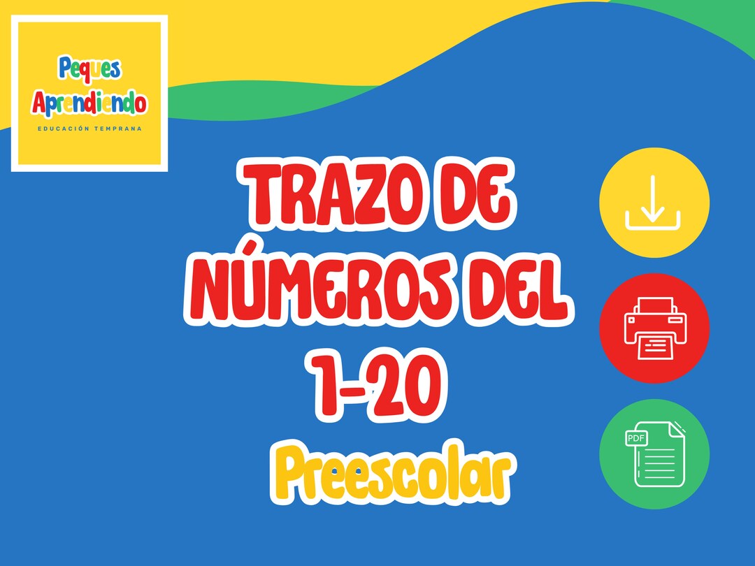 Trazo De Números Del 1-20 Para Niños De Preescolar, EN ESPAÑOL, 20 ...