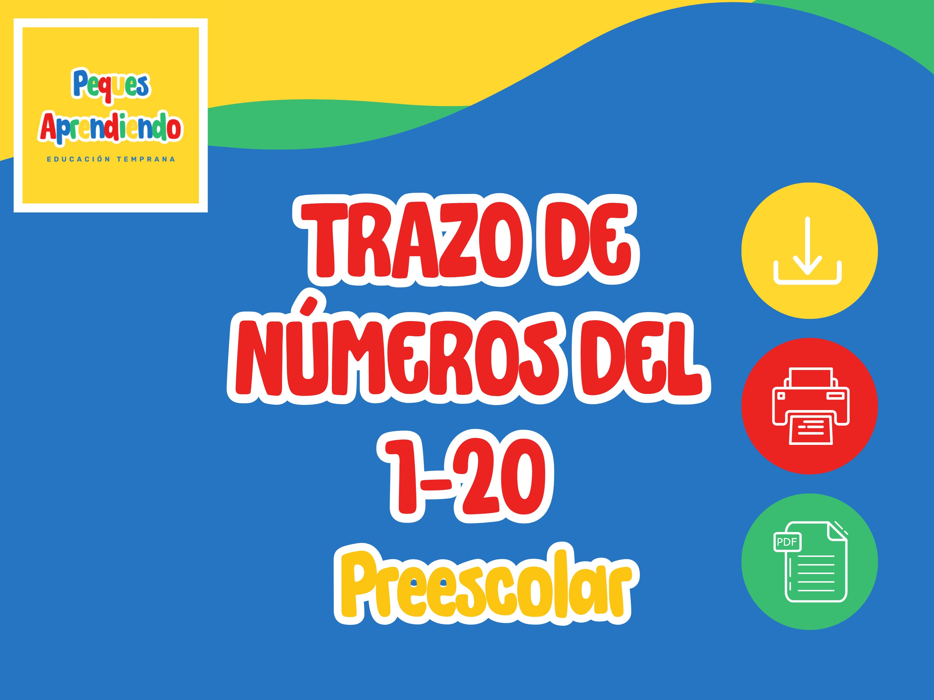 Trazo de Números del 1-20 para niños de Preescolar, EN ESPAÑOL, 20 ...