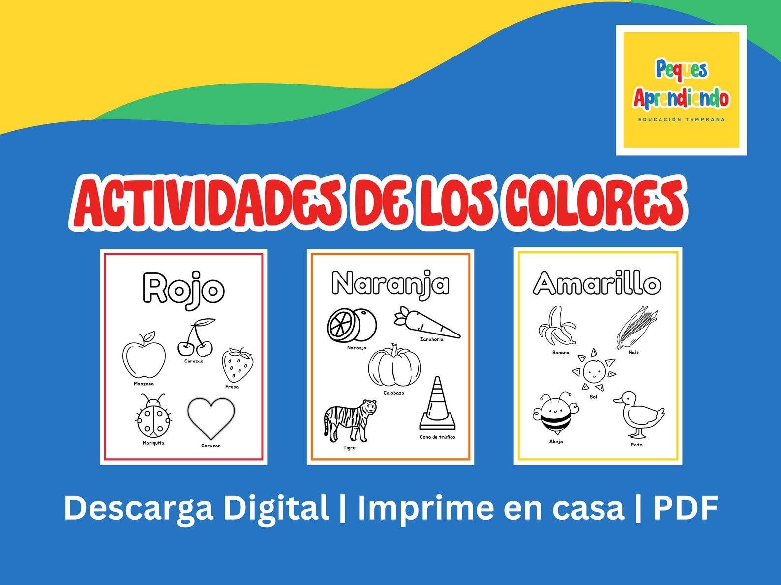 Imprimibles Del Tema Los Colores Para Preescolar, 10 Hojas Con La ...