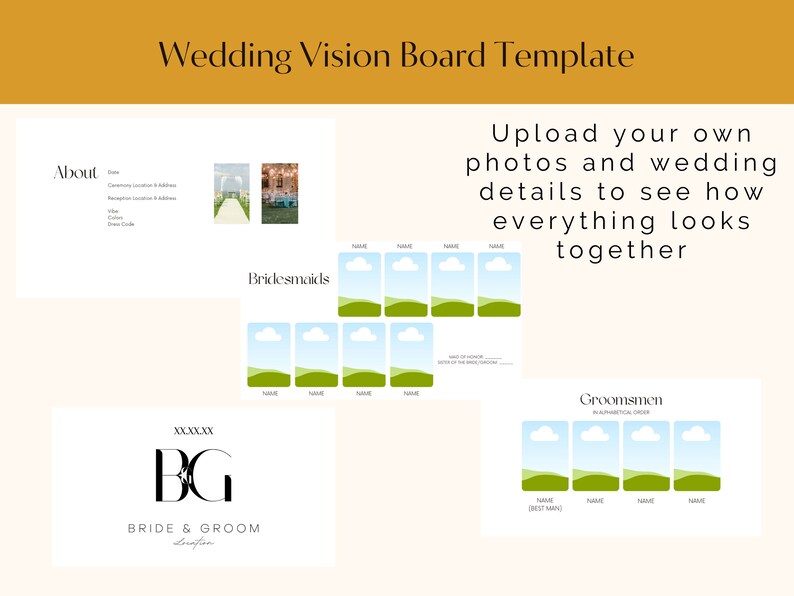 Wedding Planning Vision Board Template - Etsy