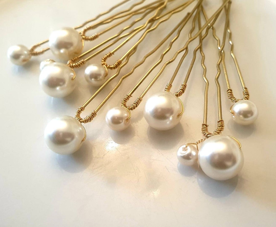 Set of Pearl Wedding Hair Pin Pearl Bridal Hair Pin Pearl Hair Pin ...