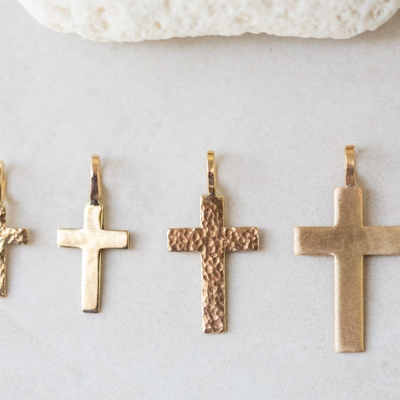 Gold Cross Pendant - Etsy