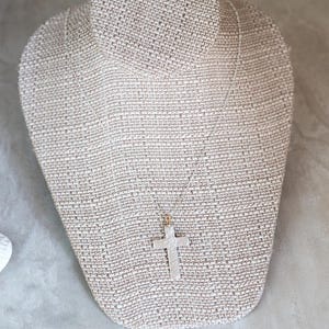 Silver Gold Cross, Large Cross Pendant, Hammered Silver Cross, 14K ...