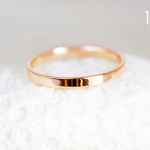 Rose Gold Band, 10K, 14K, 18K Rose Gold Band, 2mm, 3mm, 4mm, 5mm, 6mm ...