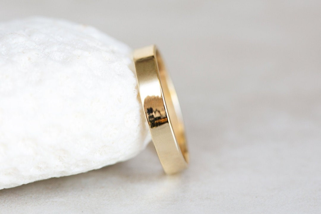 Gold 3mm Band, 3mm Gold Band in 10K Gold, 14K Gold or 18K Gold, 3mm ...