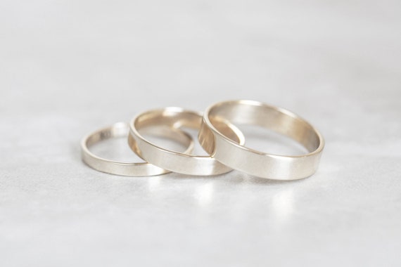 White Gold Band 10K 14K 18K White Gold Band 2mm 3mm 4mm 5mm 6mm White Gold Band White Gold Flat Band You Choose Width Thickness Etsy