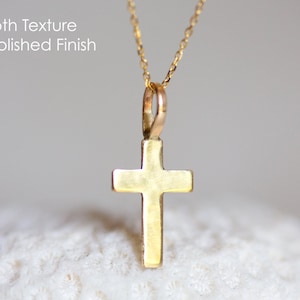 14K Gold Cross Pendant, Solid Gold Cross, Extra Small, Small, Medium ...
