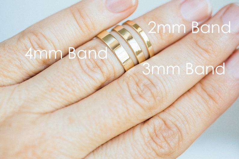 Gold 4mm Band 4mm Gold Band in 10K Gold 14K Gold or 18K | Etsy
