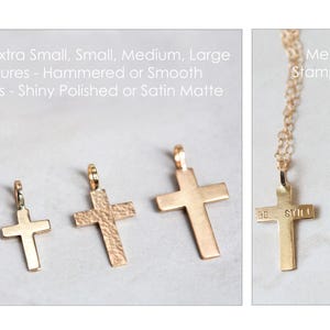 14K Gold Cross Pendant, Solid Gold Cross, Extra Small, Small, Medium ...