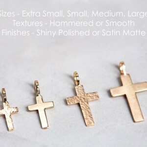 14K Gold Cross Pendant, Solid Gold Cross, Extra Small, Small, Medium ...