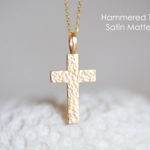 14K Gold Cross Pendant, Solid Gold Cross, Extra Small, Small, Medium ...