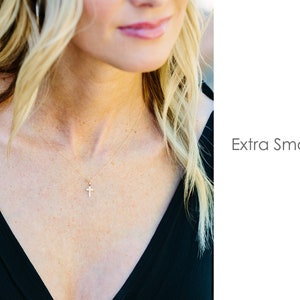 14K Gold Cross Pendant, Solid Gold Cross, Extra Small, Small, Medium ...