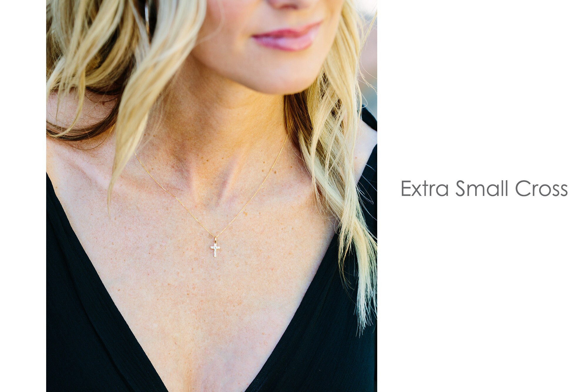 14K Gold Cross Pendant, Solid Gold Cross, Extra Small, Small, Medium ...