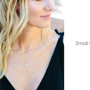 14K Gold Cross Pendant, Solid Gold Cross, Extra Small, Small, Medium ...