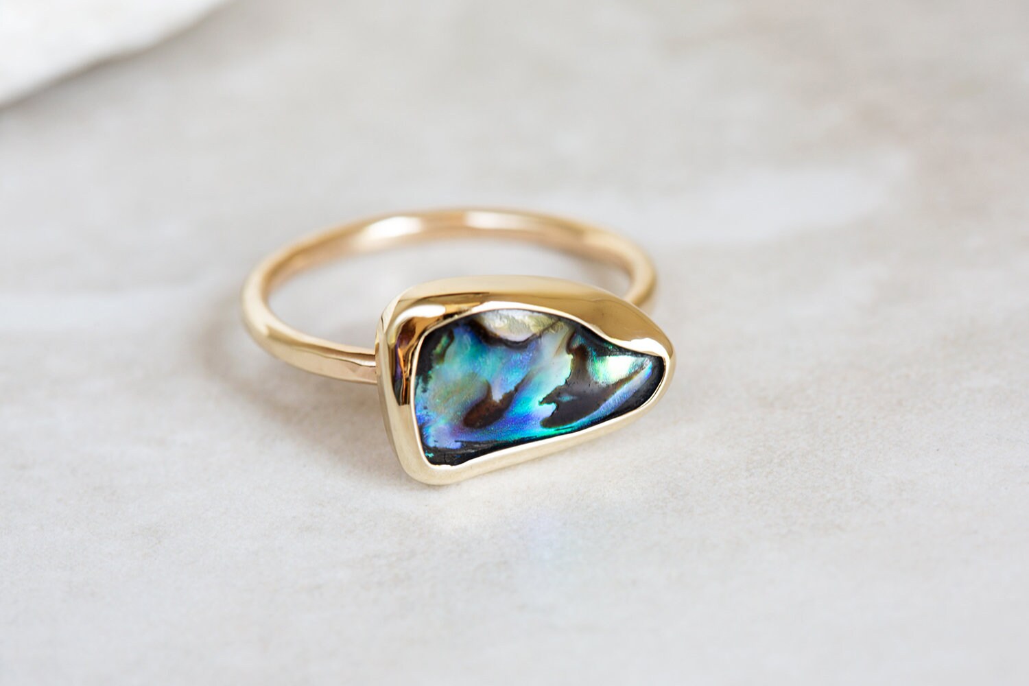 Paua Shell Ring Abalone Shell Ring Paua Gold Ring Abalone - Etsy