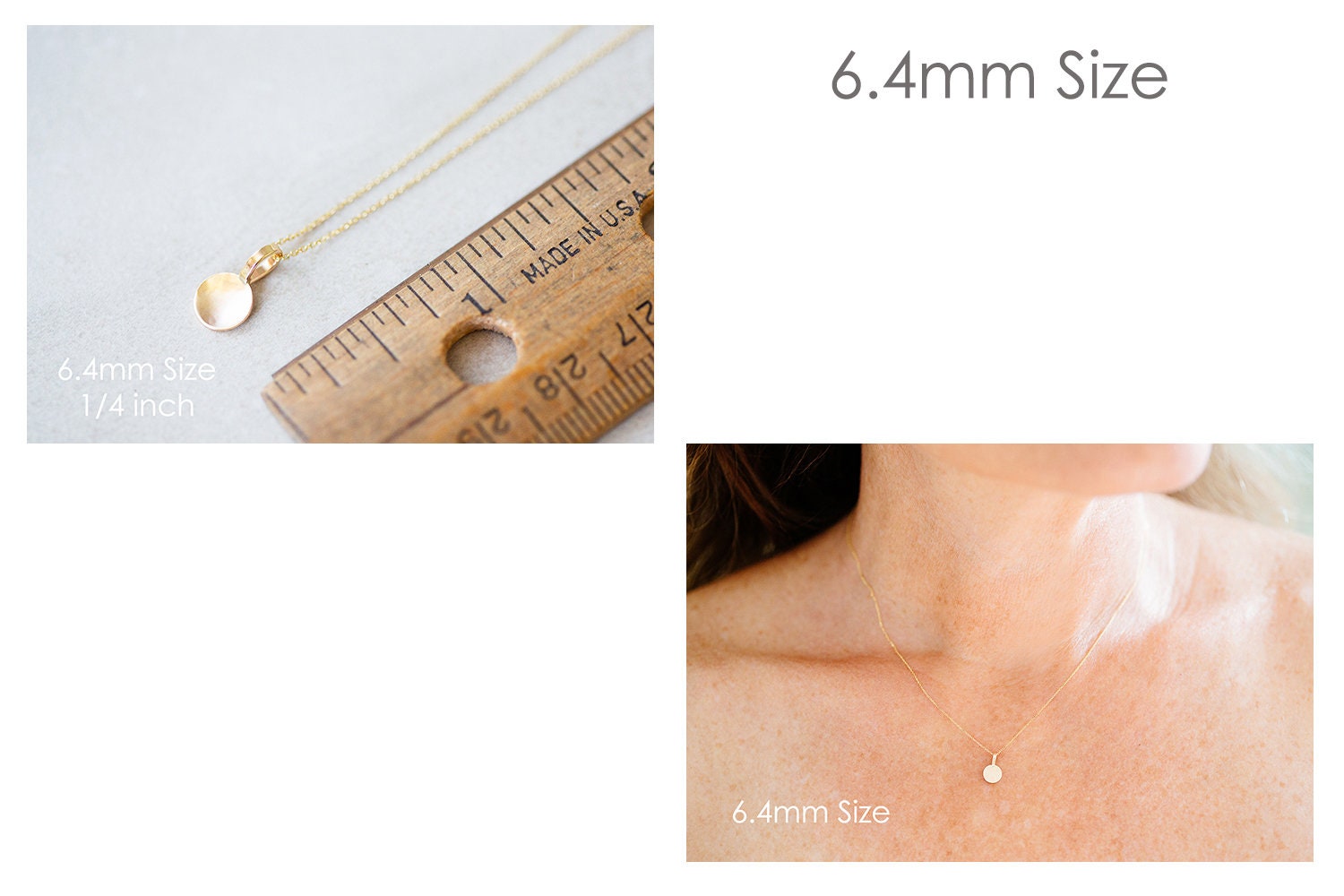 14K Gold Round Pendant 14K Solid Gold Disc Necklace 14K - Etsy