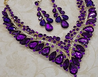 Purple Jewelry Set | Etsy