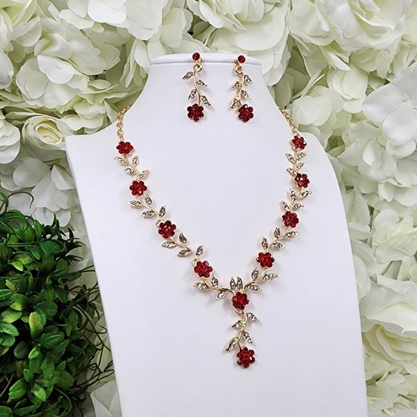 Red Jewelry Set - Etsy