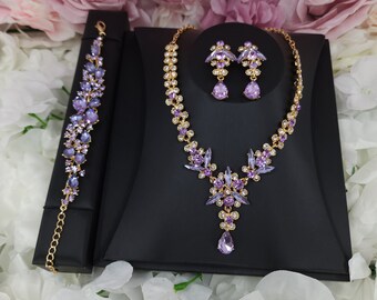 Purple Set Jewelry - Etsy