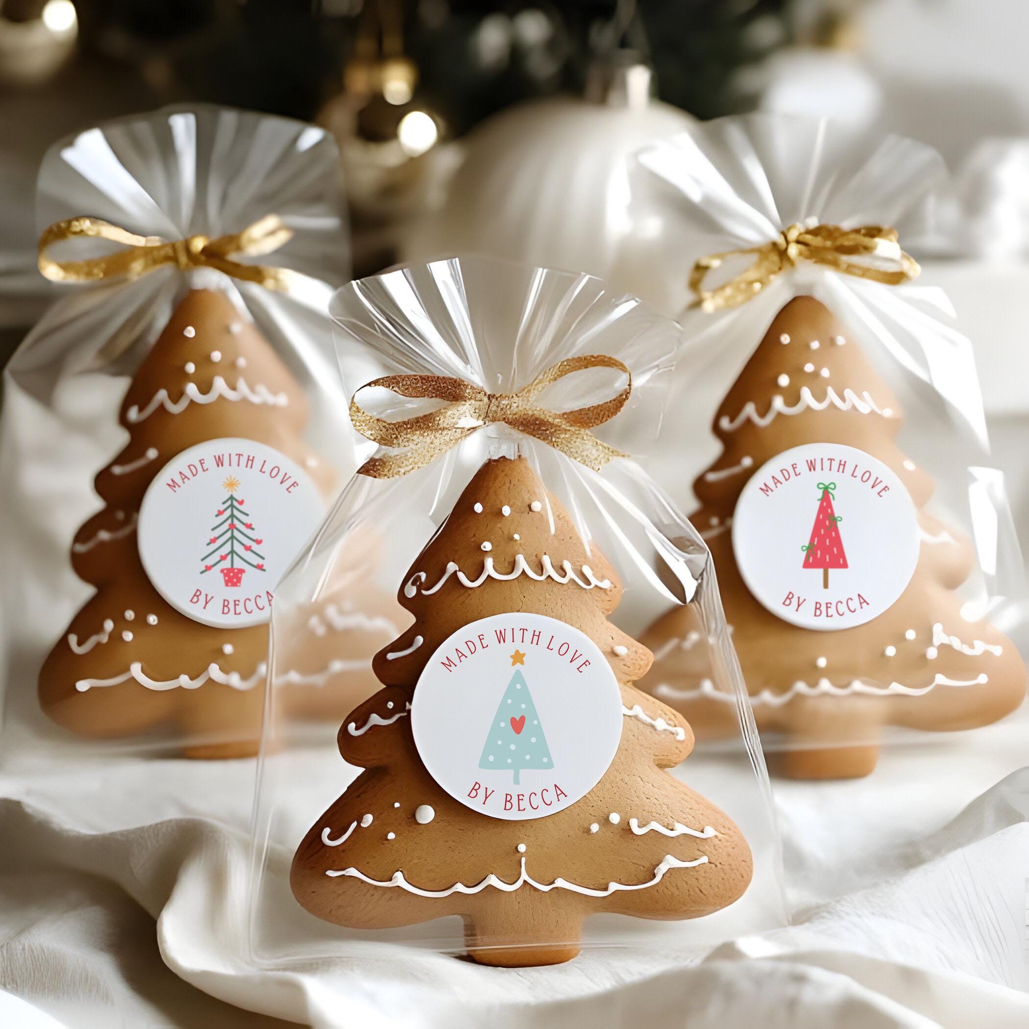Christmas Tree Stickers, Boho Christmas Gift Labels for Baked Goods ...
