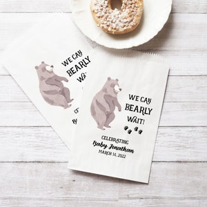 Baby Shower Favor Bags, We Can Bearly Wait, Bear Theme Treat Sacks ...