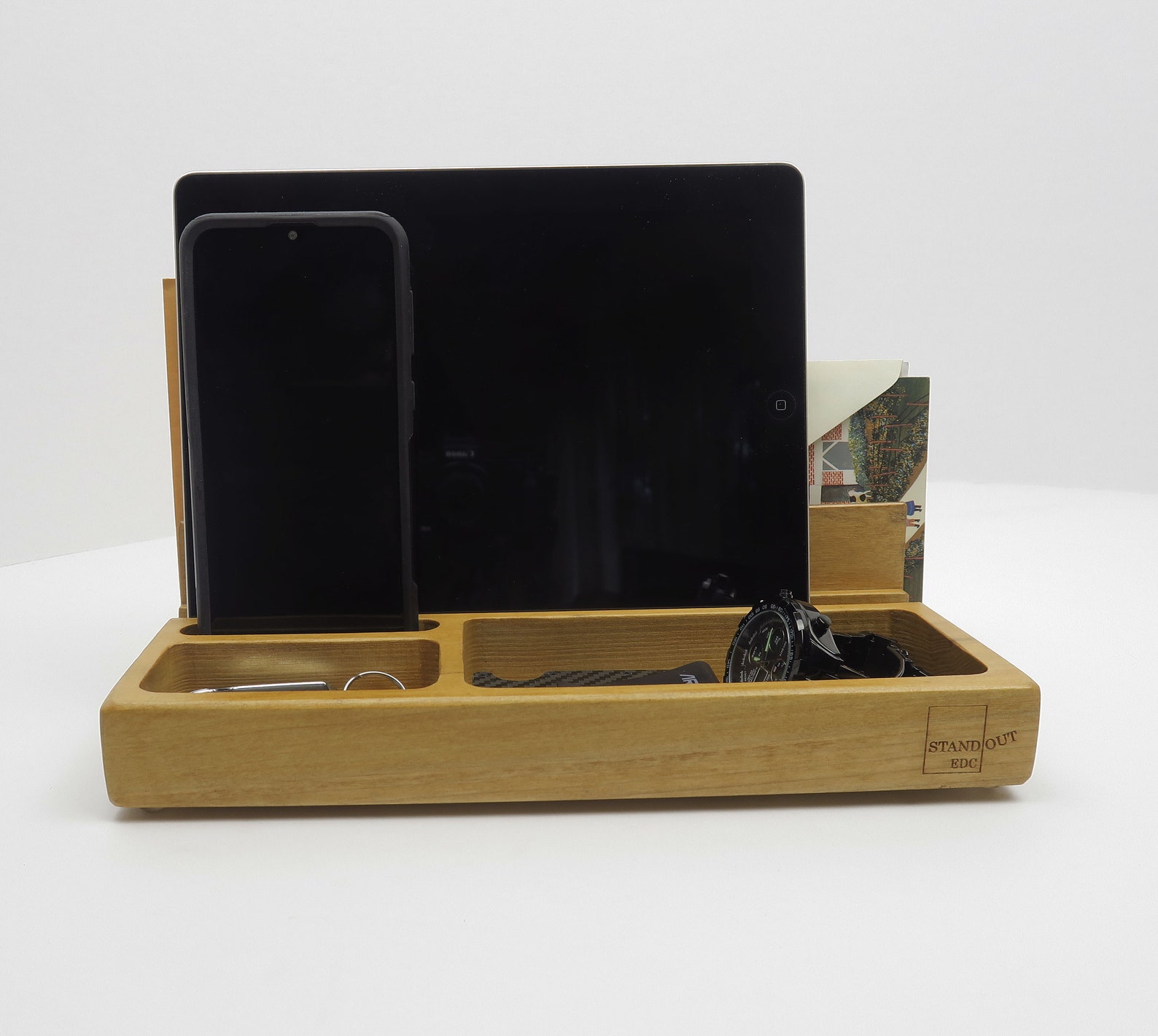 Wood Docking Station Personalized Organizer Charging Station - Etsy