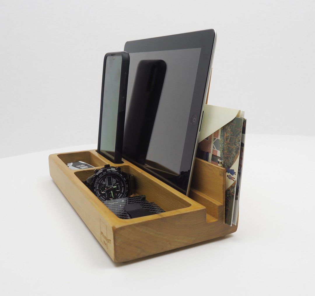 Wood Docking Station, Personalized Organizer, Charging Station ...